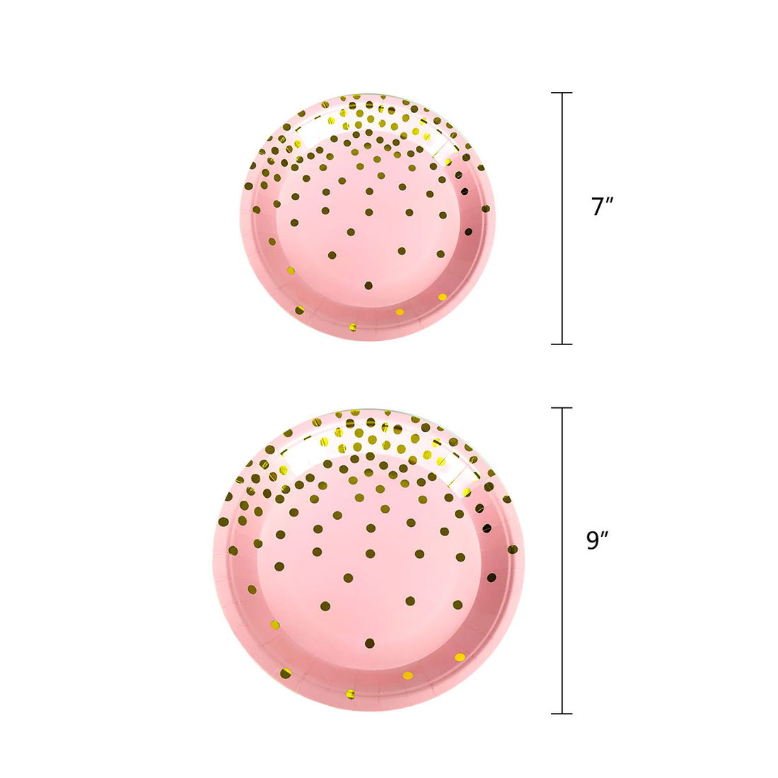 Pink & Gold Confetti Plates - Set of 10 – YourPartyBox.com