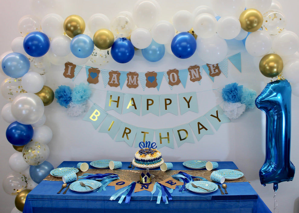 1st Birthday (Blue) Party Box – YourPartyBox.com